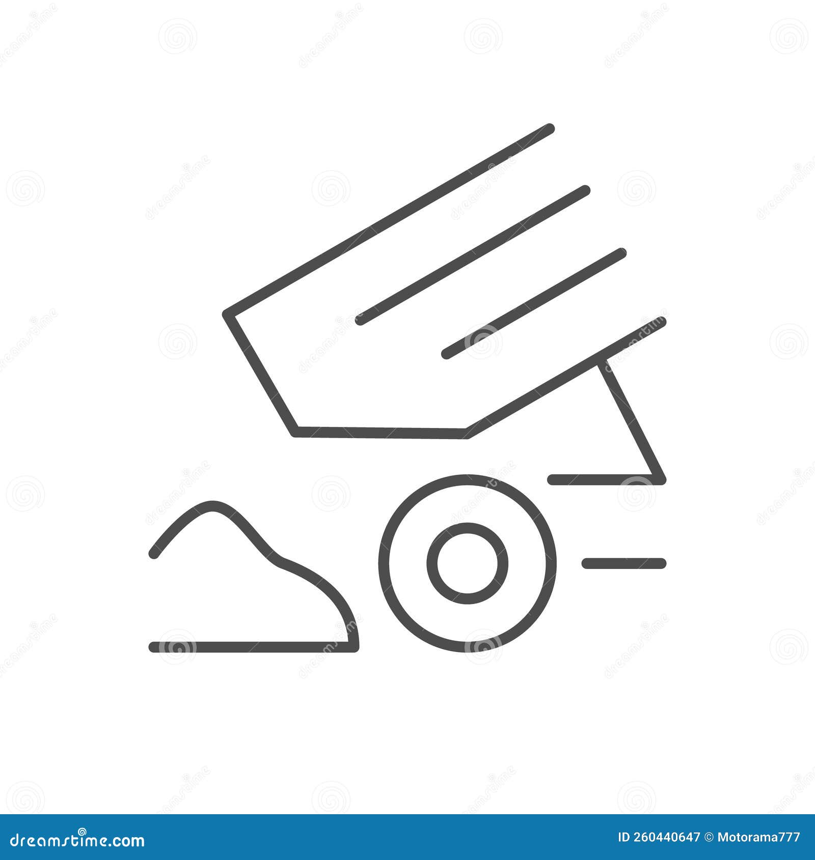 Dump Truck Unloading Line Icon Stock Vector - Illustration of industry ...