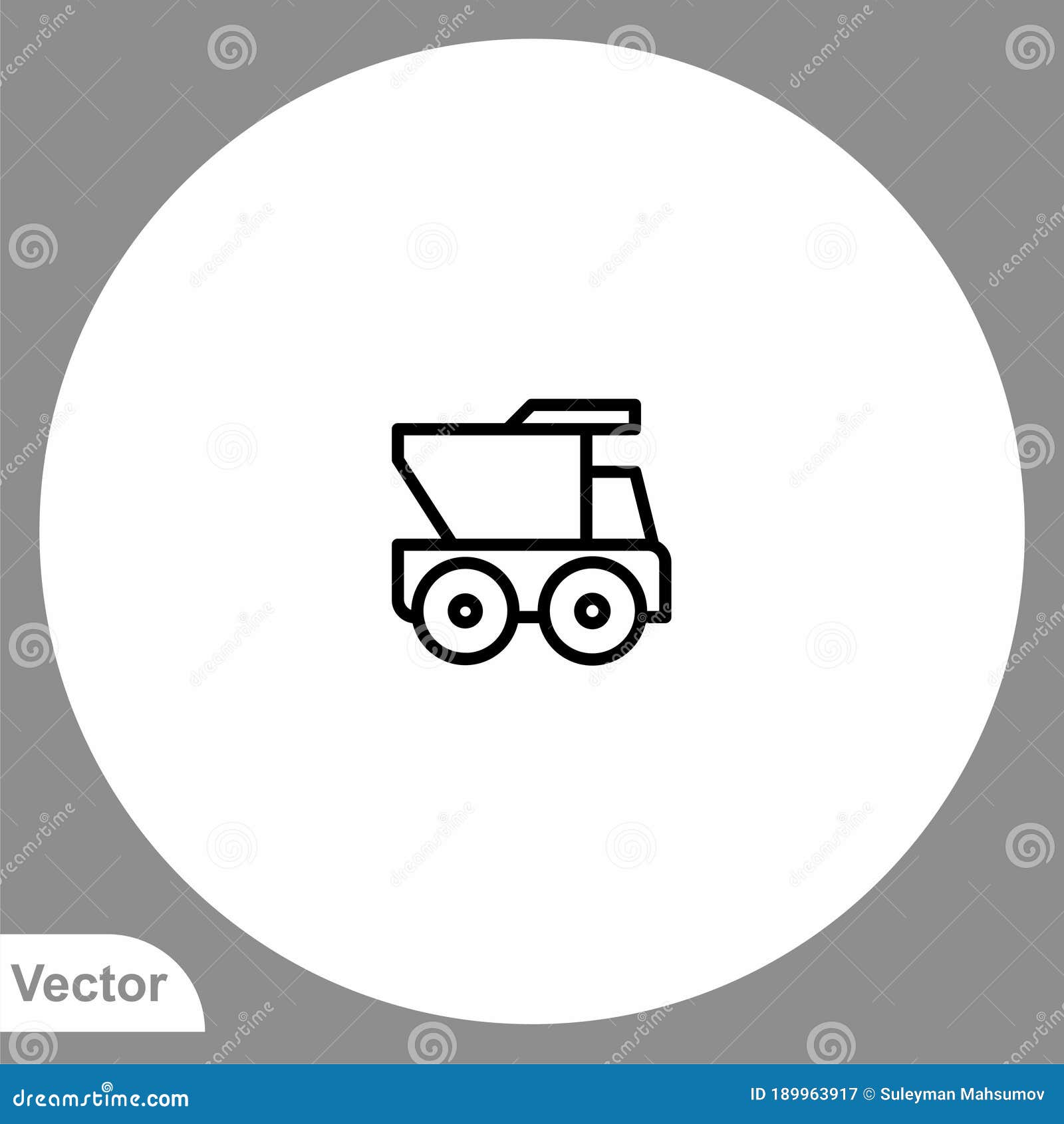 Dump Truck Vector Icon Sign Symbol Stock Vector - Illustration of dump ...
