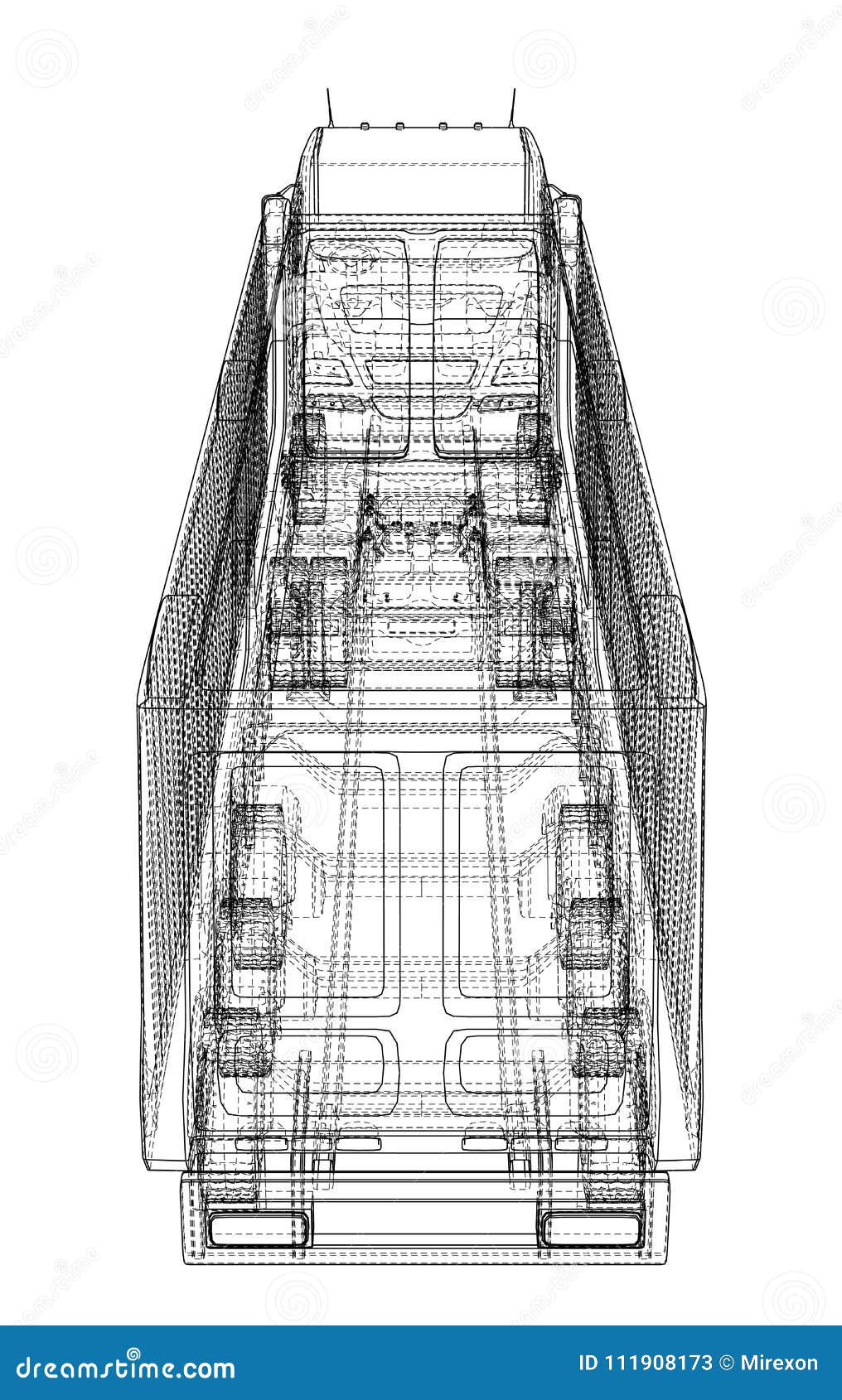 Dump Truck Vector Illustration. Isolated White Tipper Lorry. Tracing ...