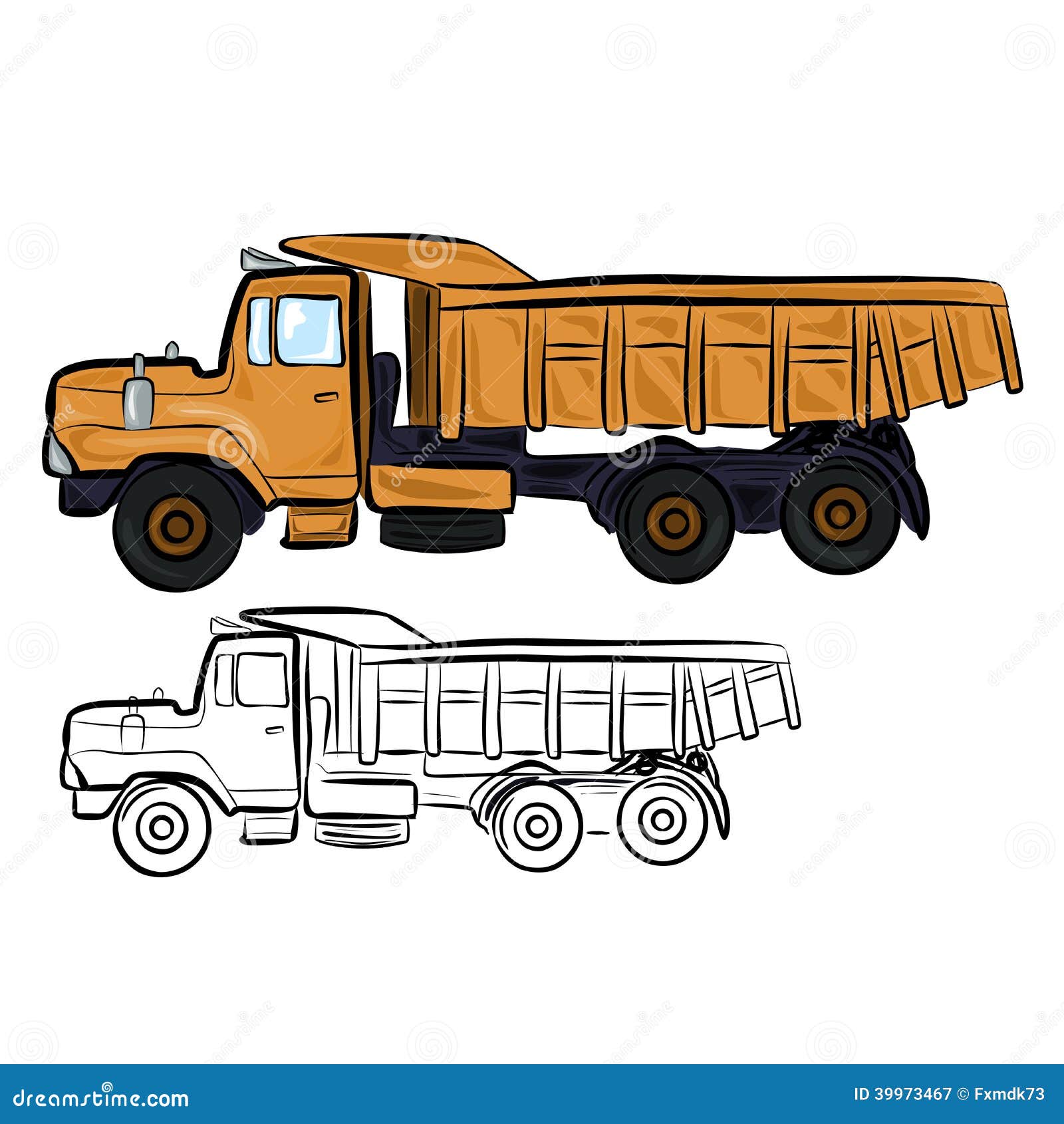 Dump Truck Dumping Drawing