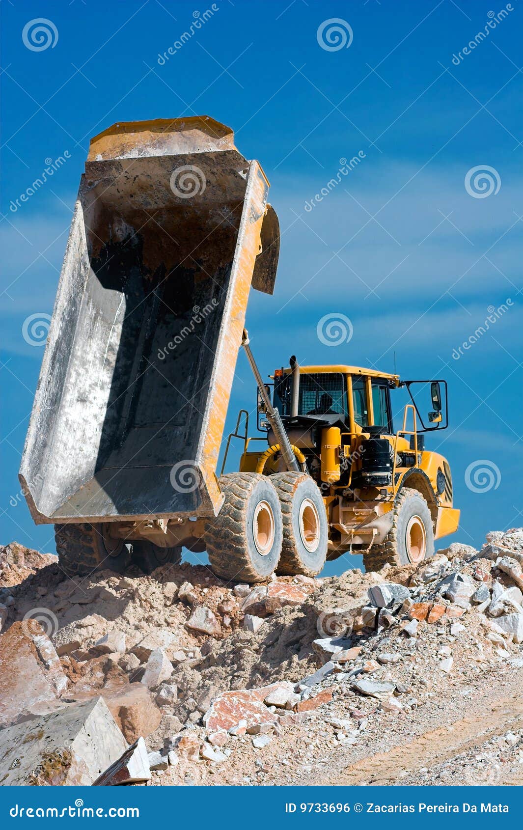 Dump truck at work stock photo. Image of cargo, dumper - 9733696