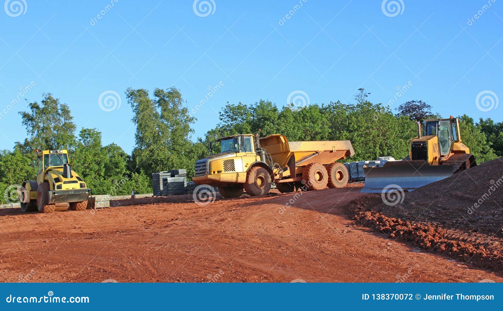 Dump Truck on a Construction Site Stock Photo - Image of working ...