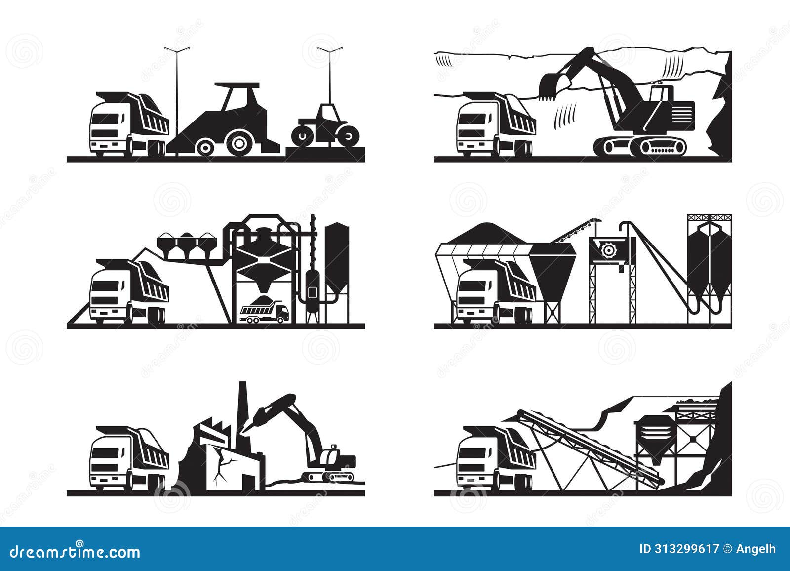 Different Industries With Logo Cartoon Vector | CartoonDealer.com #48719567