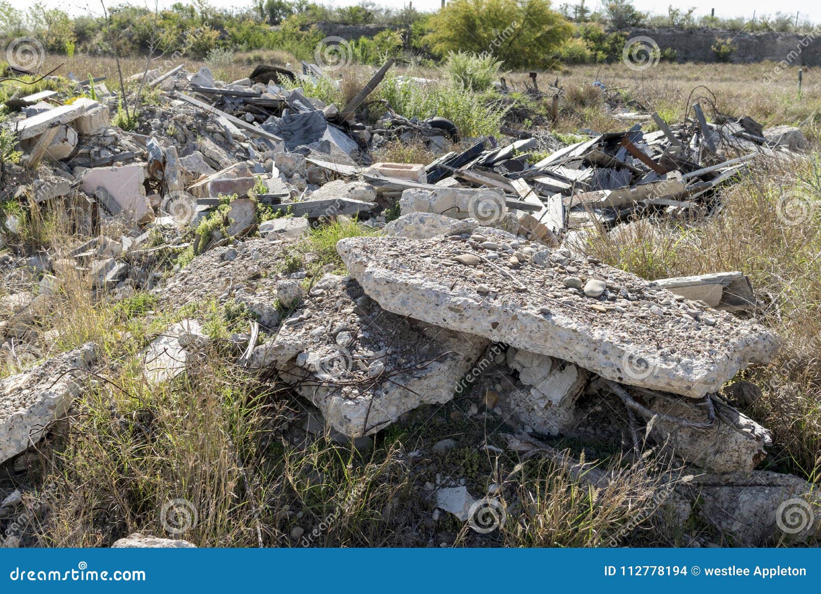 Dumped Building Material Polluting the Envirionment Stock Photo - Image ...