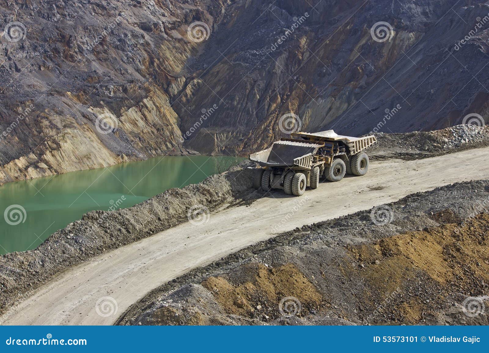 Dumper in open pit stock image. Image of diesel, machine - 53573101