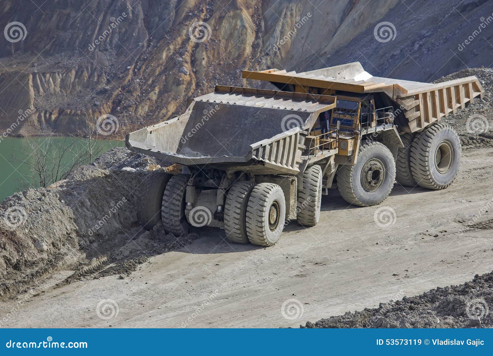 Dumper in open pit stock image. Image of production, machinery - 53573119