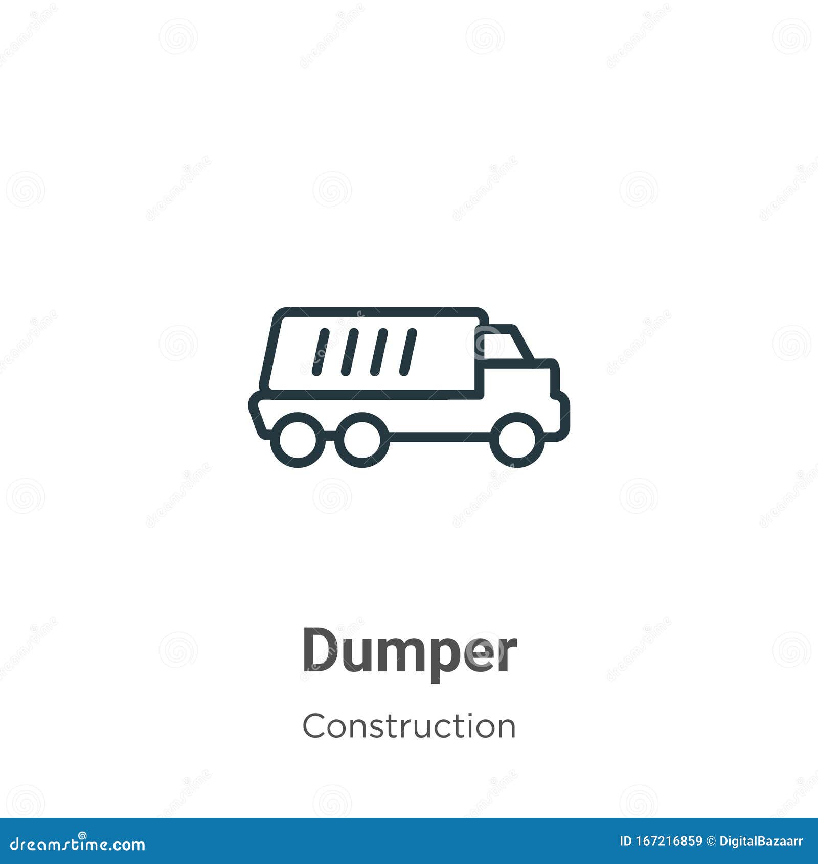 Dumper Outline Vector Icon. Thin Line Black Dumper Icon, Flat Vector Simple Element Illustration ...