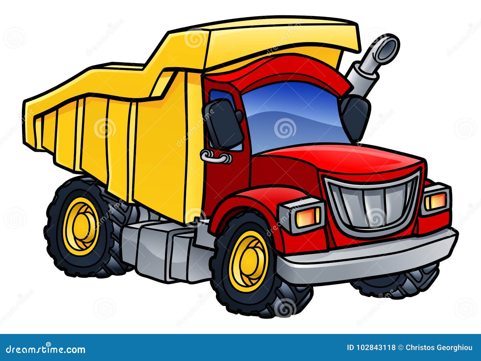 Dumper Tipper Cartoon vektor illustrationer. Illustration av släp ...