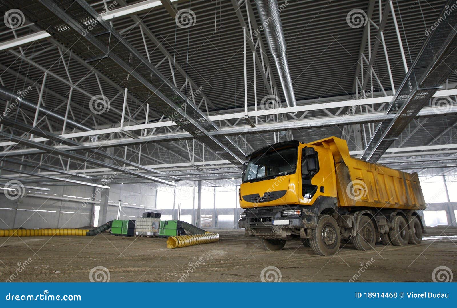 Dumper Truck on Construction Site Stock Photo - Image of interior ...