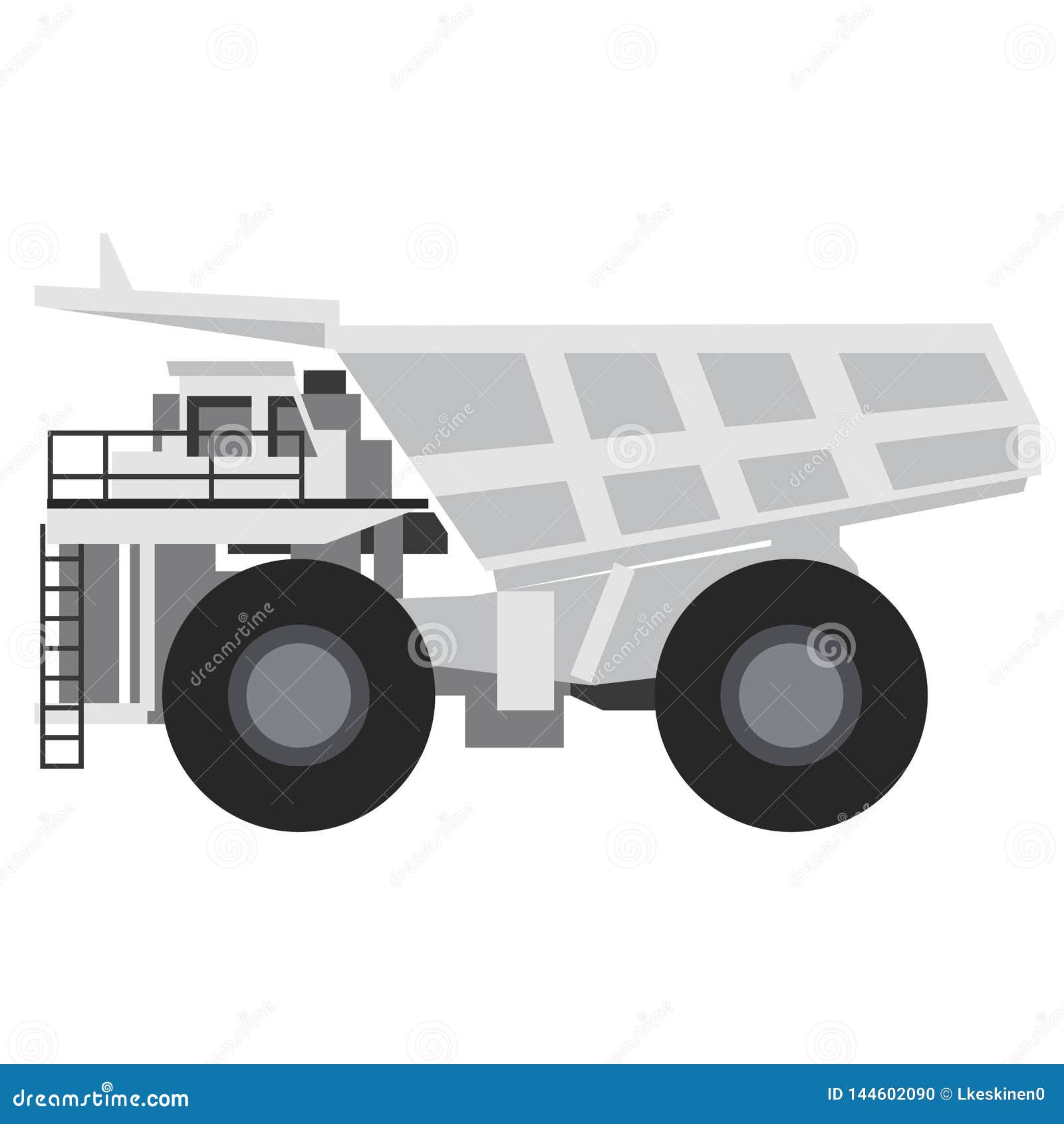 Dumper Truck Flat Illustration Stock Vector - Illustration of dumper ...