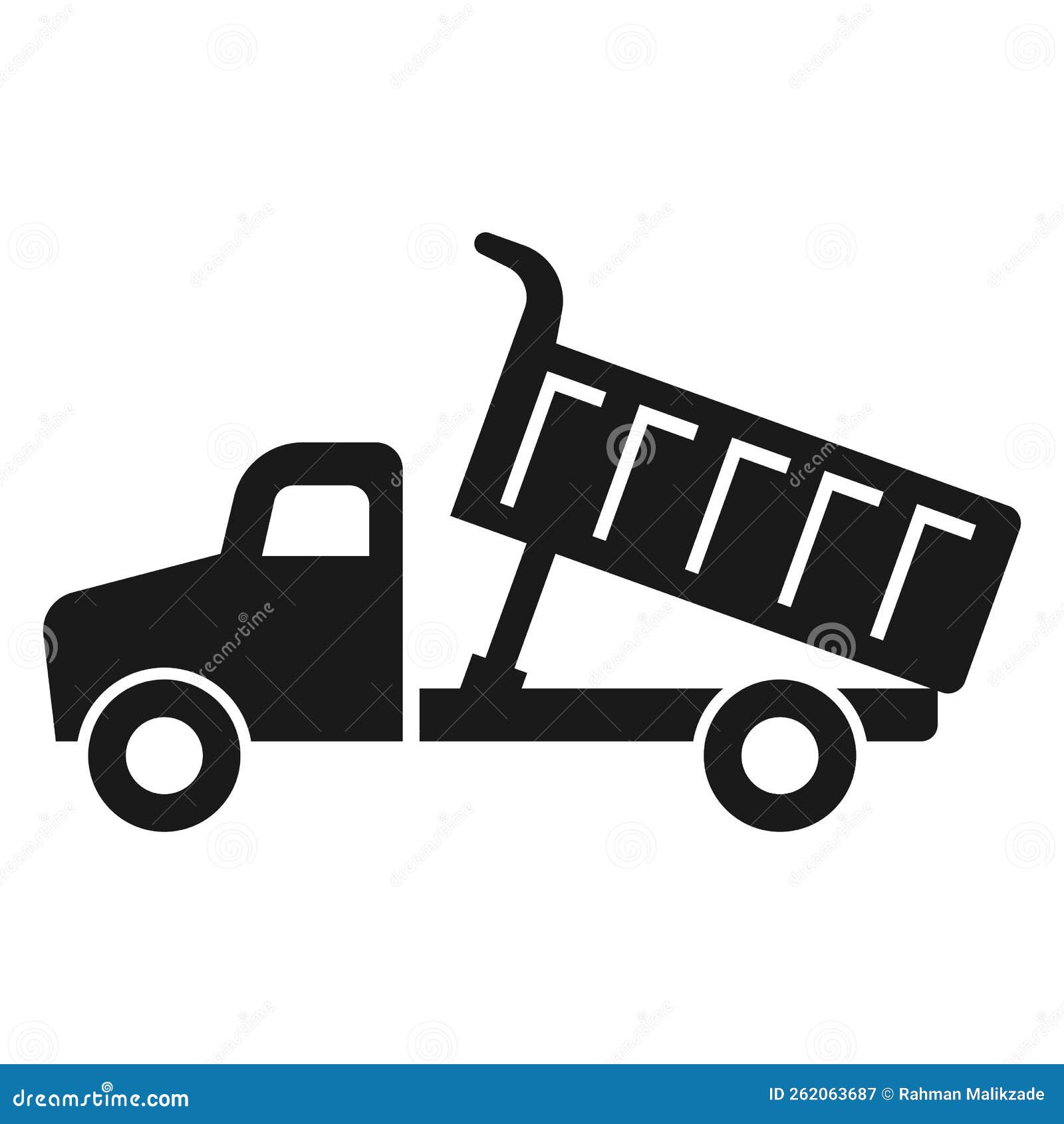 Dumper Truck Unloading Icon. Heavy Duty Vector Illustration Stock ...