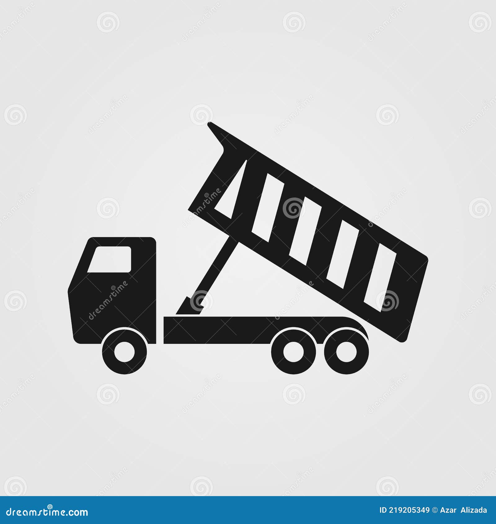 Dumper Truck Unloading Icon. Vector Illustration Stock Vector ...