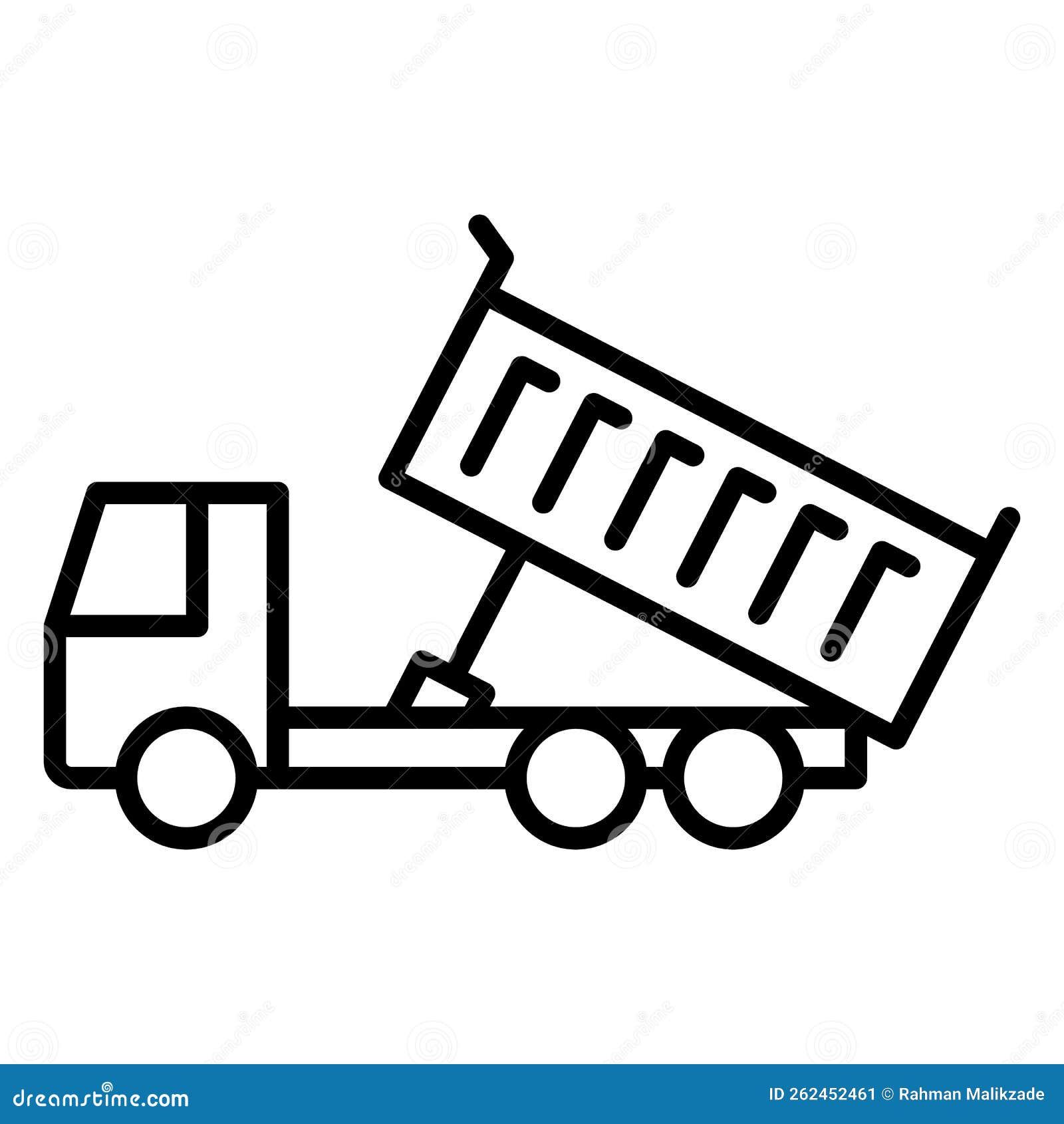 Dumper Truck Unloading Line Icon. Heavy Duty Vector Illustration Stock ...