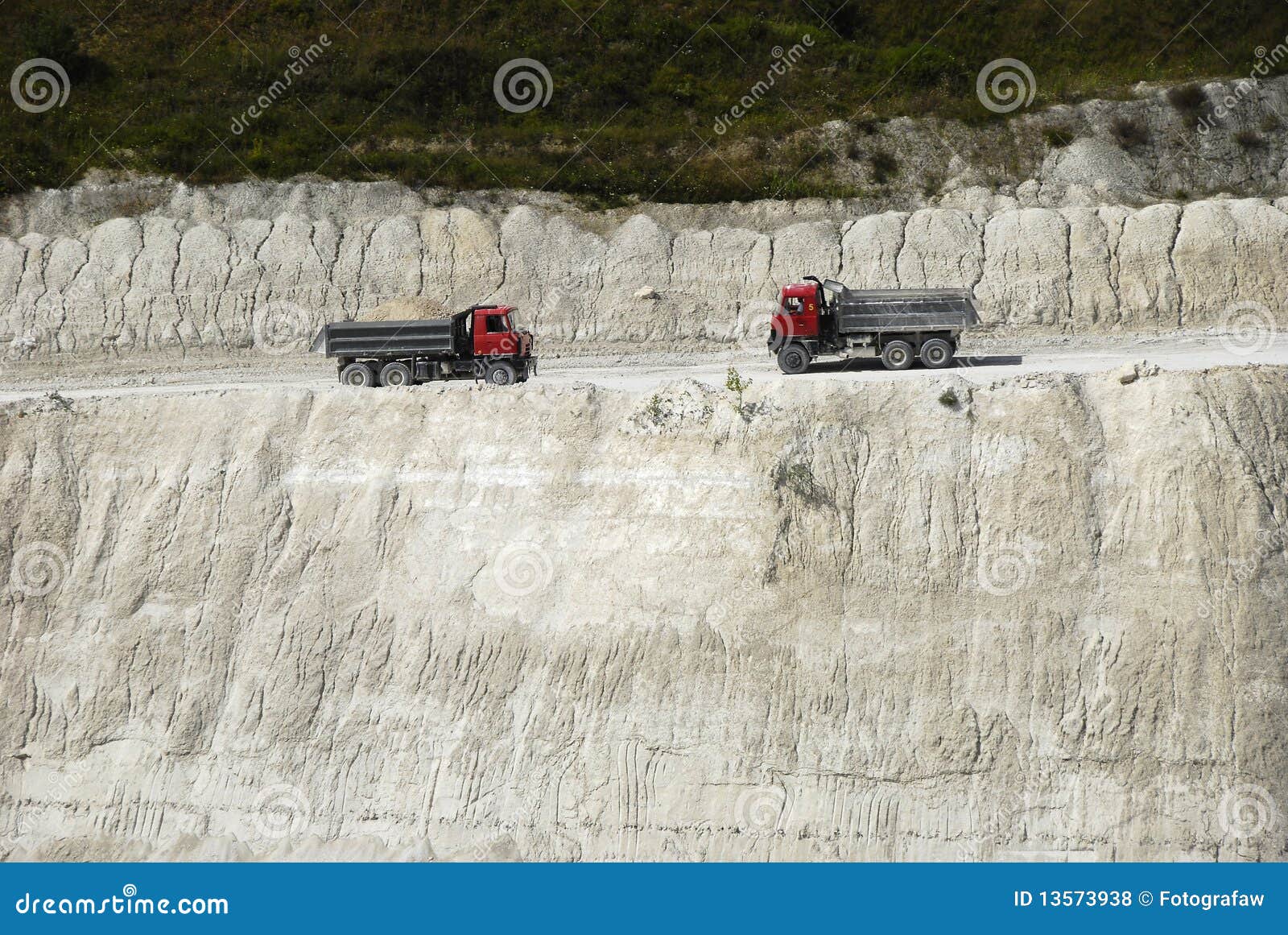 Dumper Trucks in a Chalk Pit Stock Photo - Image of opencast, away ...