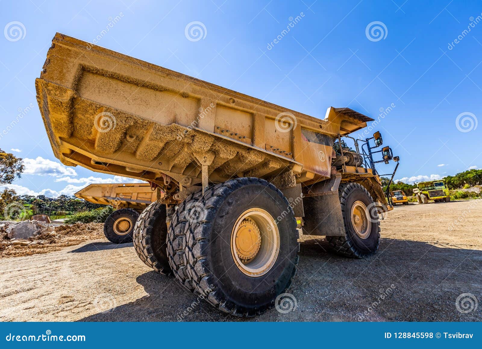 Dumper Trucks on Construction Site. Stock Photo - Image of equipment ...