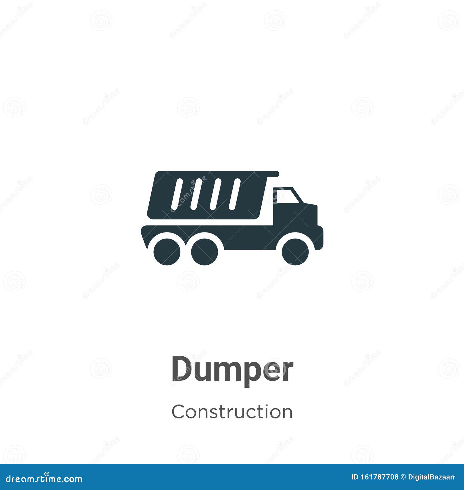 Dumper Vector Icon on White Background. Flat Vector Dumper Icon Symbol ...