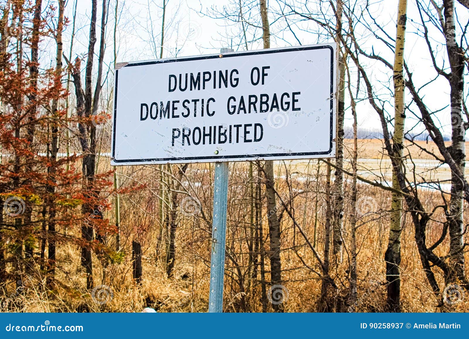 Dumping of Domestic Garbage Prohibited Sign Stock Image - Image of ...