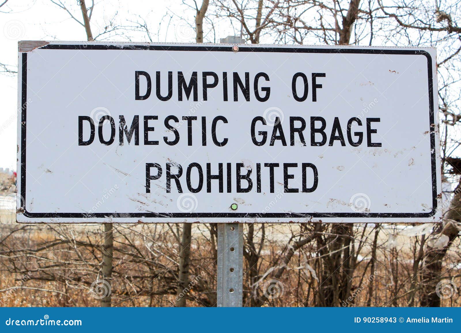 Dumping of Domestic Garbage Prohibited Sign Stock Image - Image of ...