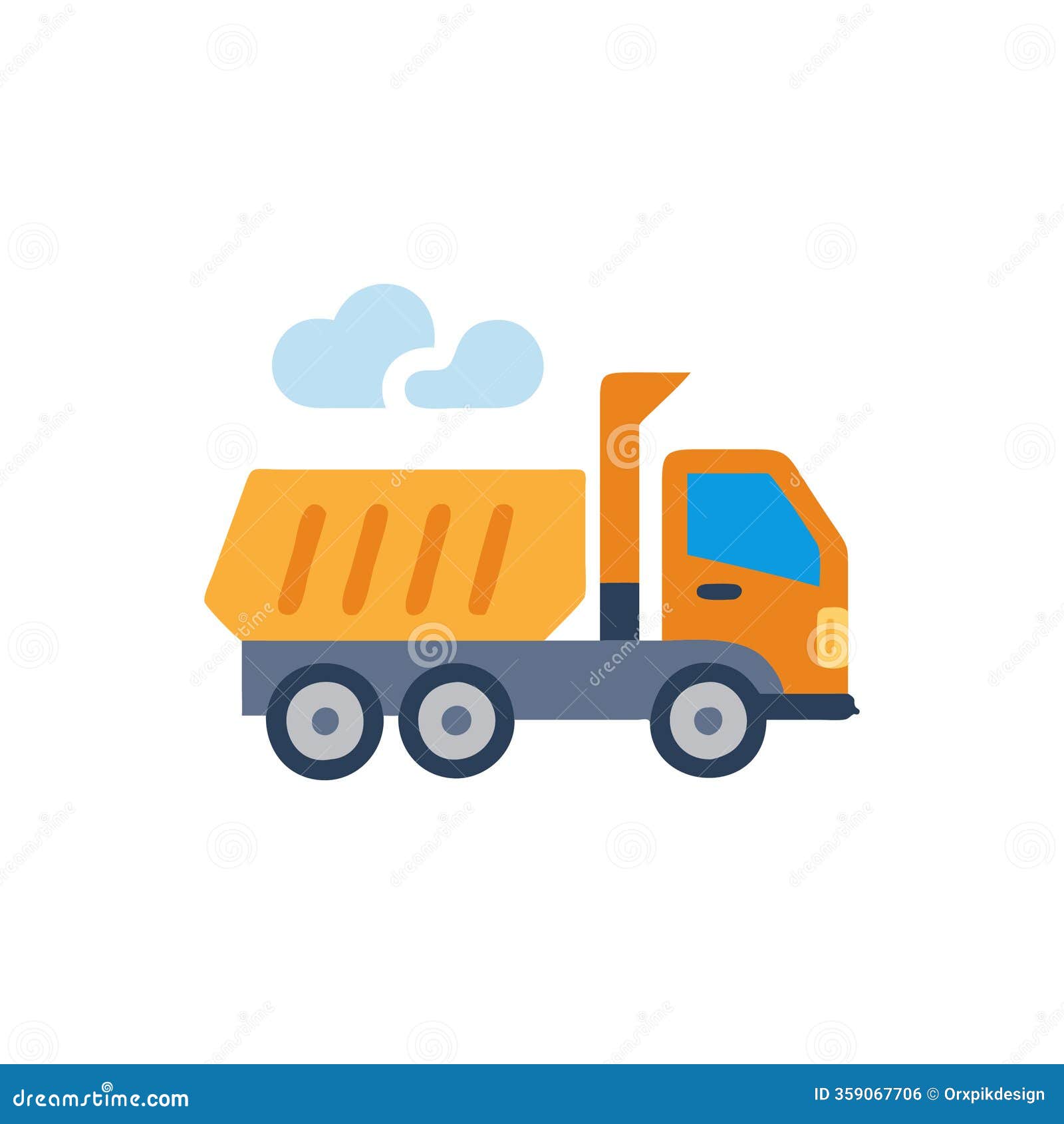 Dumping Truck Icon for Waste Removal Stock Illustration - Illustration ...