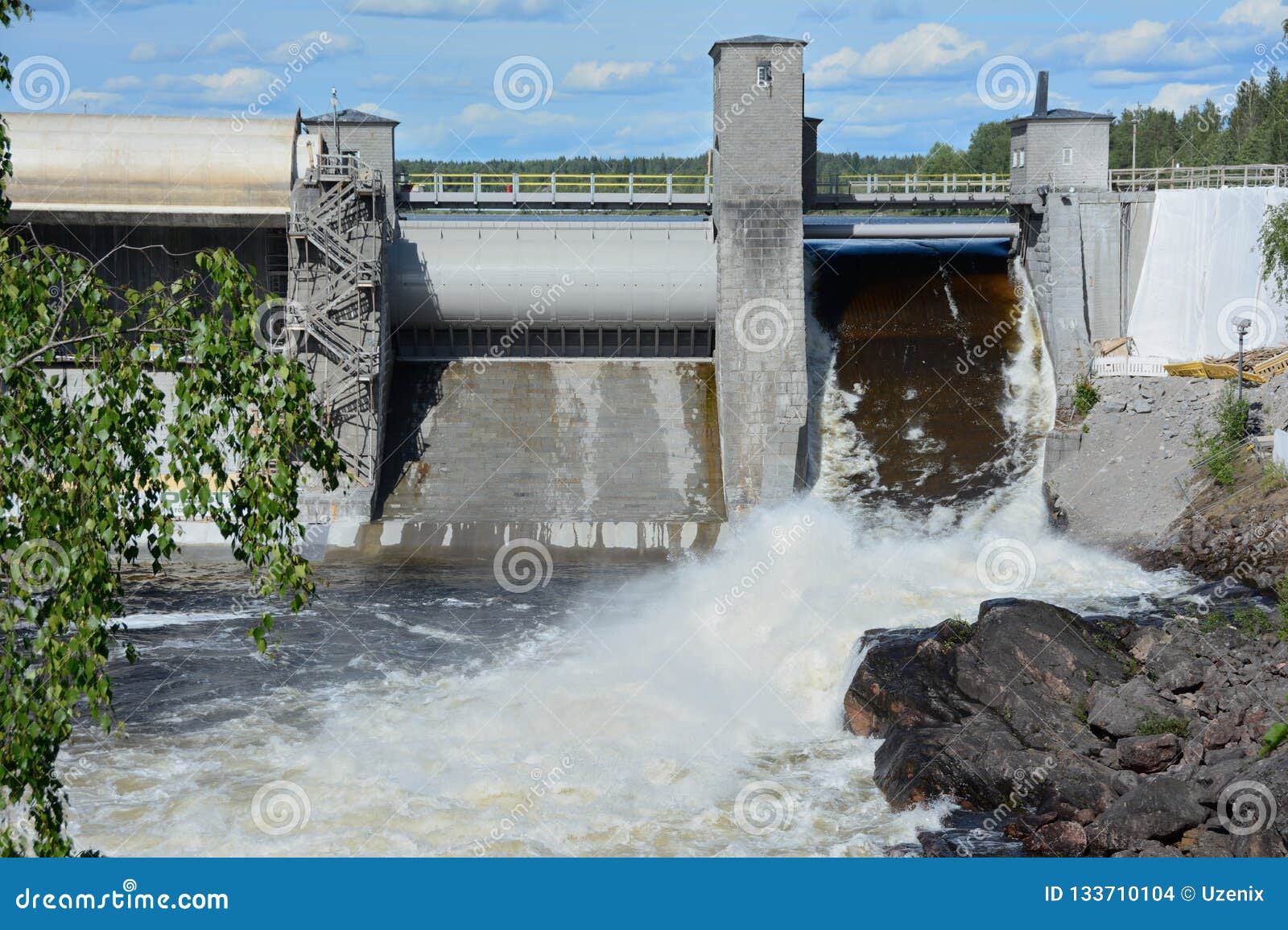 Dumping of Water on a Dam of Power Plant Stock Photo - Image of danger ...