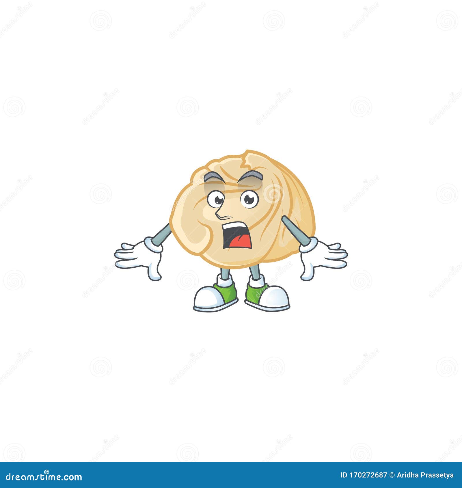 Dumpling Cartoon Character Design on a Surprised Gesture Stock Vector ...