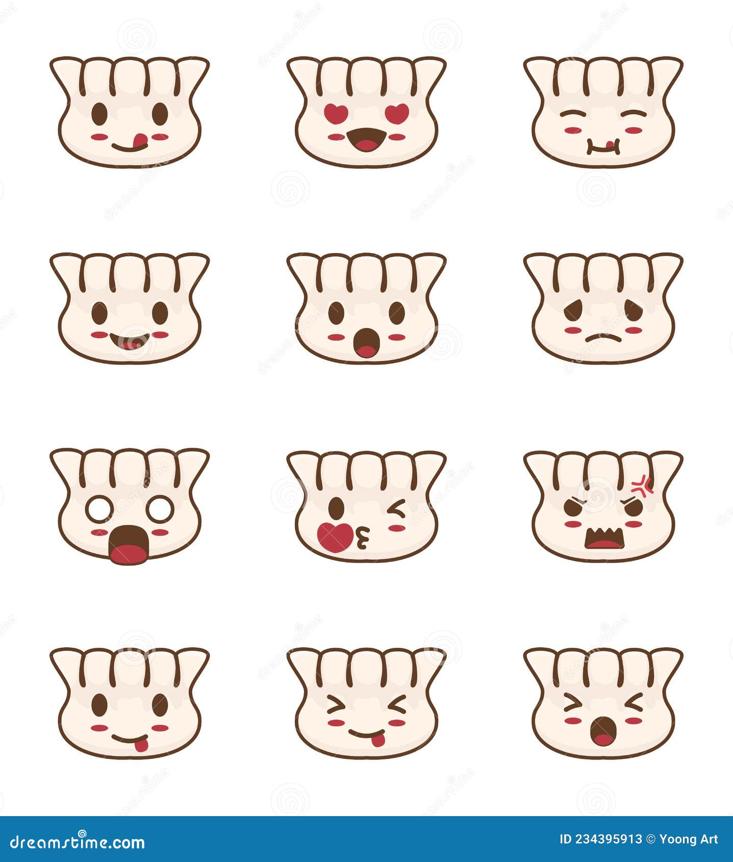 Dumpling Cartoon Characters Stock Vector - Illustration of clip, fresh ...