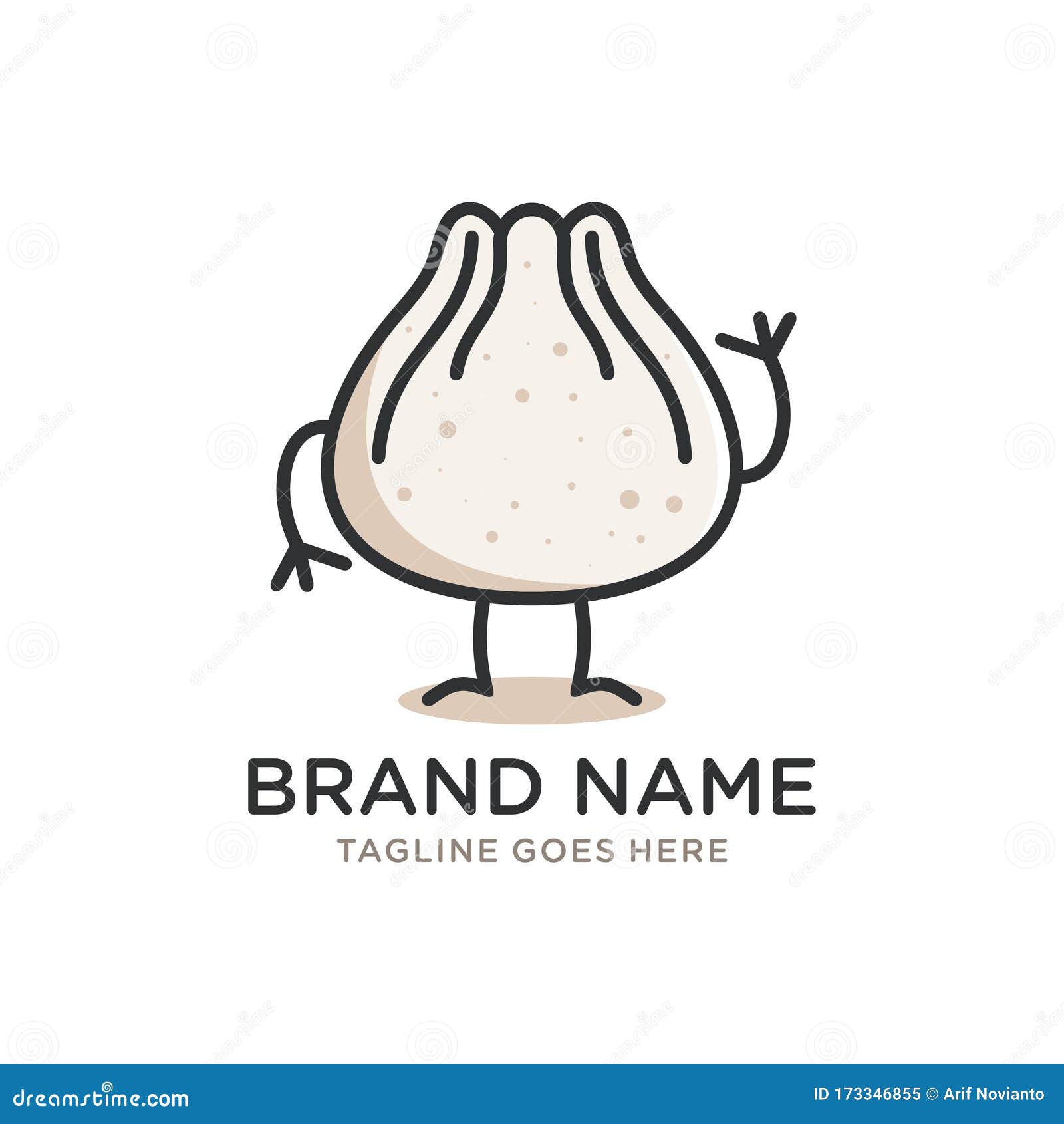 Dim Sum Dumpling Logo Cartoon Vector | CartoonDealer.com #230559113