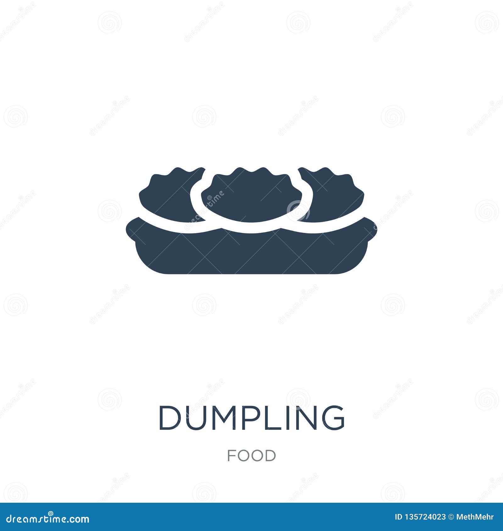 Dumpling Icon, Side View. Linear Logo Of Small Snack Of Dough And ...