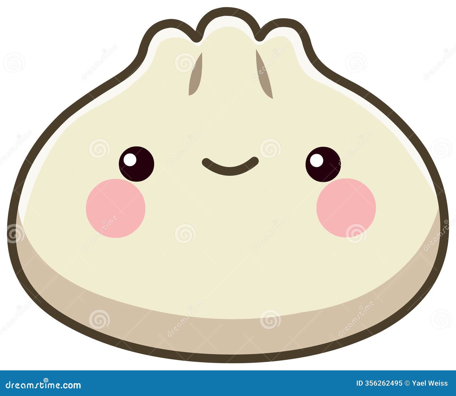 Dumpling Kawaii stock vector. Illustration of meal, face - 356262495