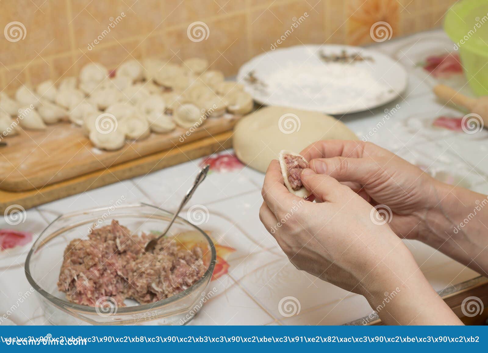 The dumpling making stock image. Image of sculpting, beef - 92822849