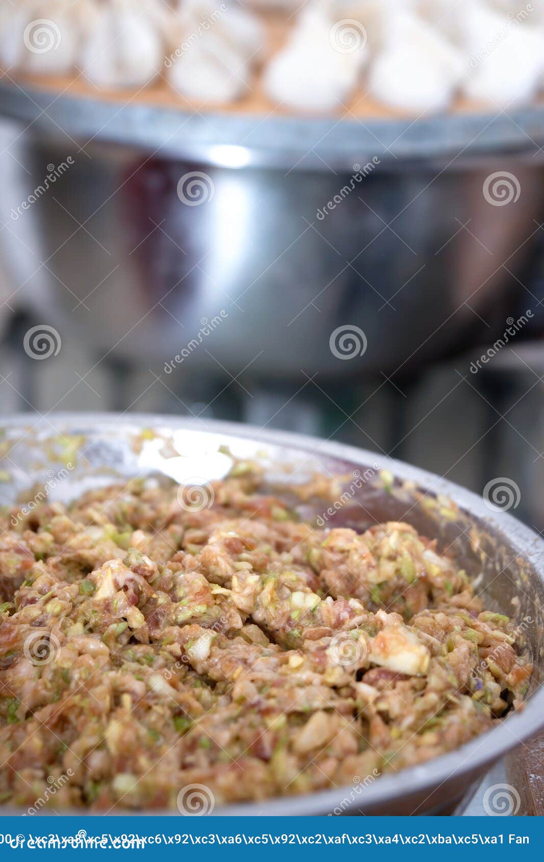 Dumpling Stuffing for Chinese Festival Dumplings Stock Photo - Image of ...