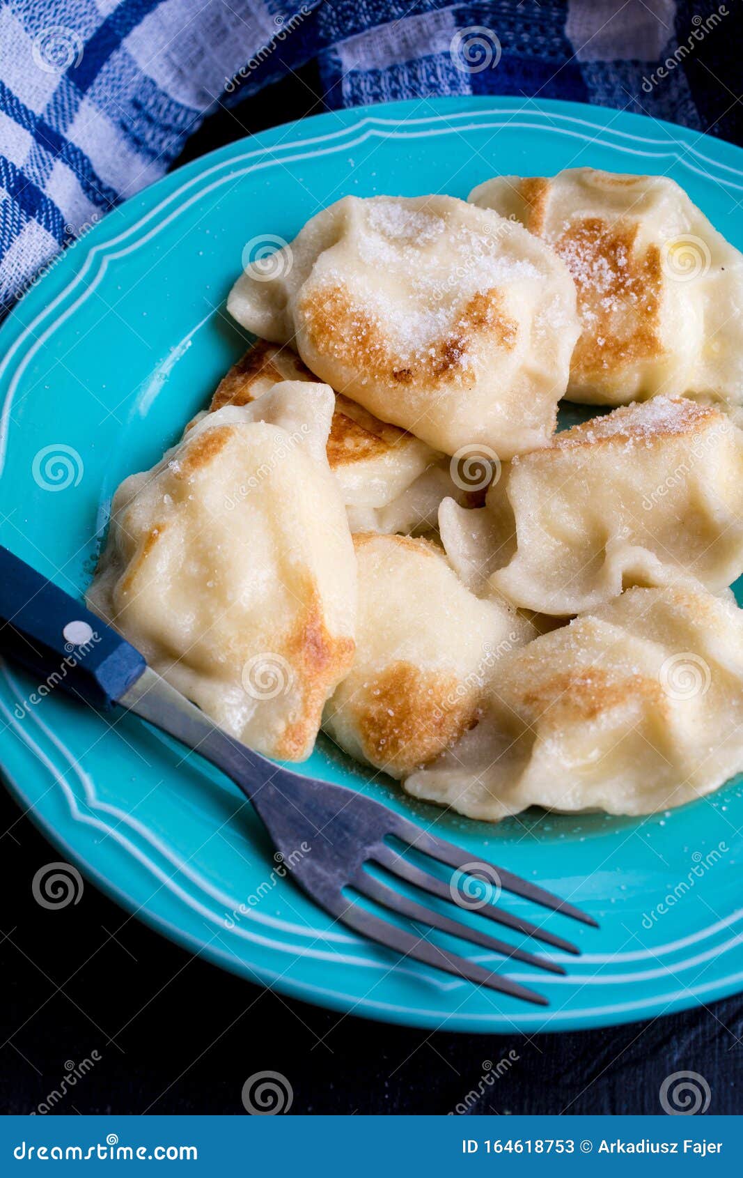 Dumplings with cheese stock image. Image of food, fried - 164618753