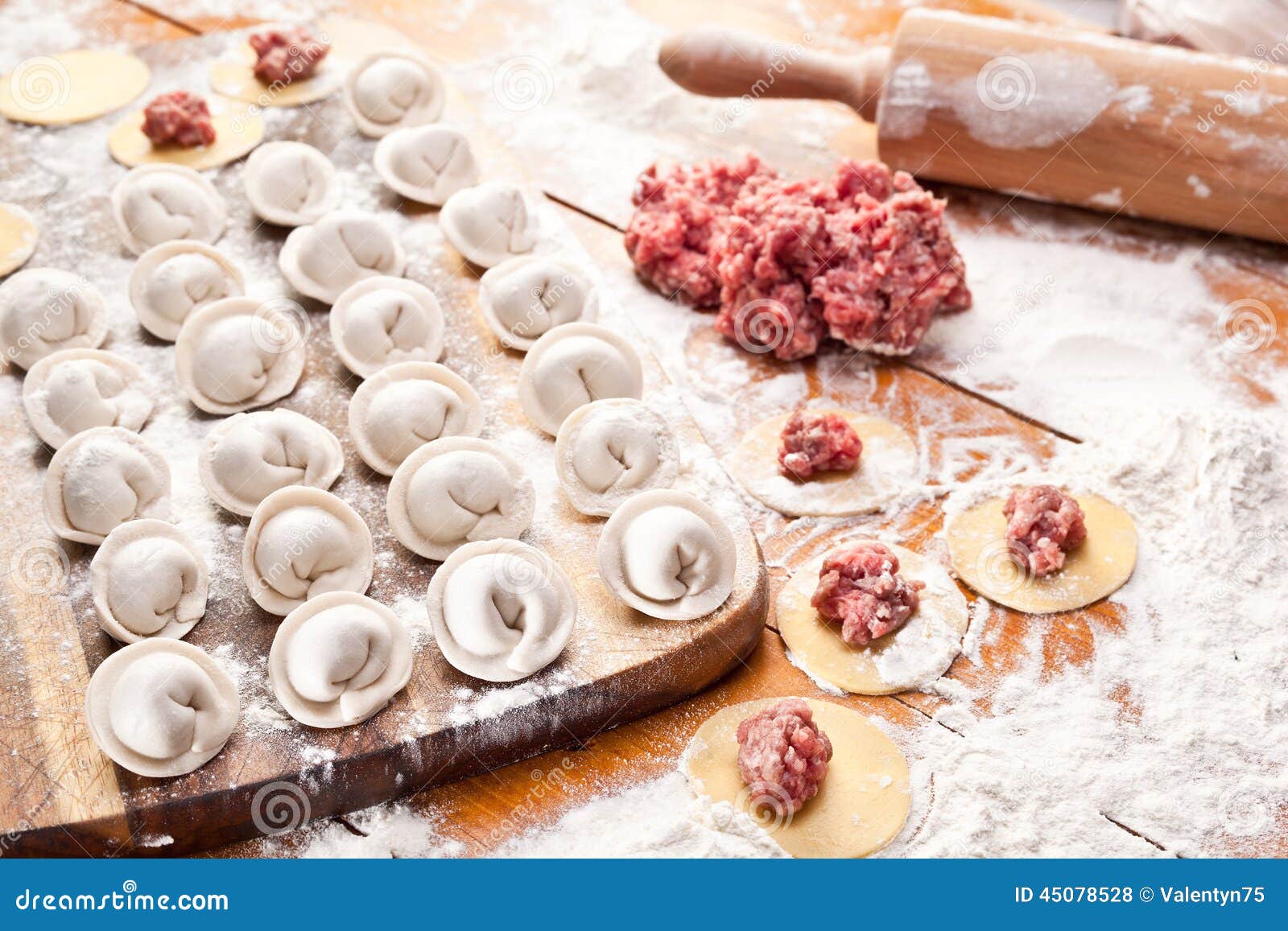 Dumplings. Cooking Process. Stock Photo - Image of traditional, onion ...