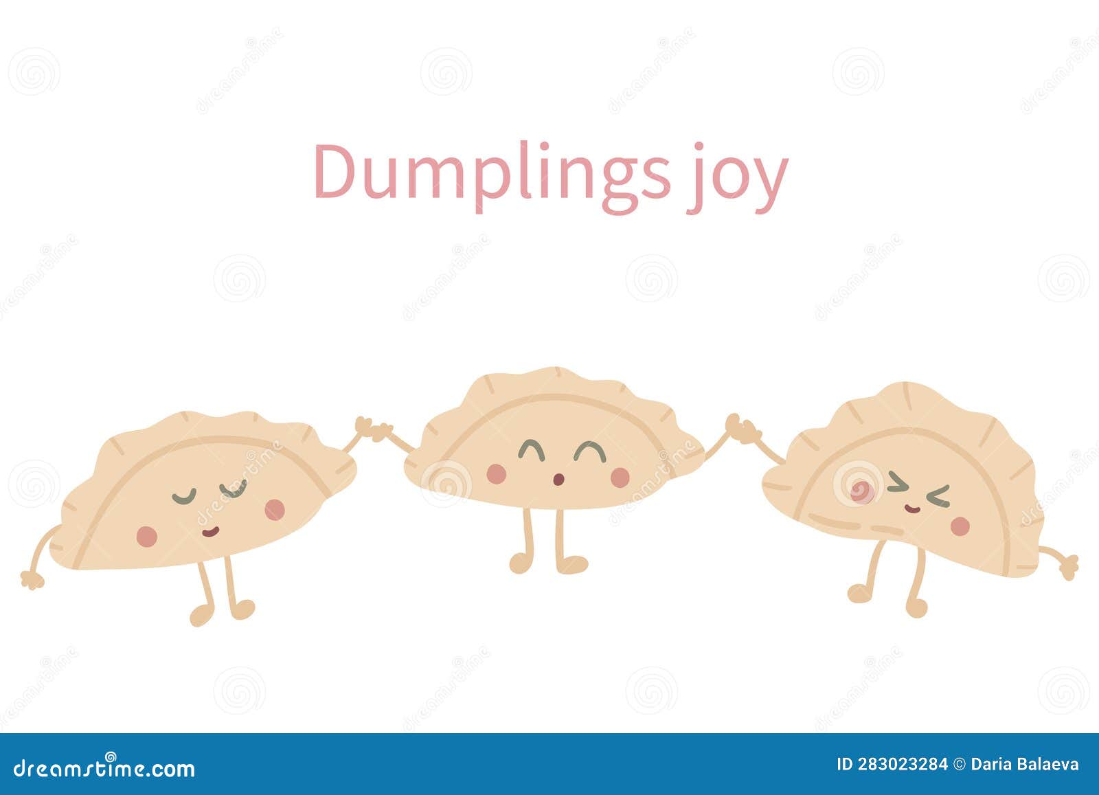 Dumplings Hand Drawn Set Characters Stock Vector - Illustration of ...