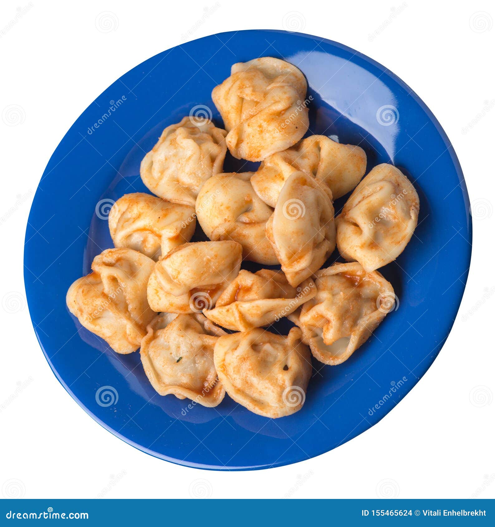 Dumplings on a Plate Isolated on White Background. Dumplings in Tomato ...