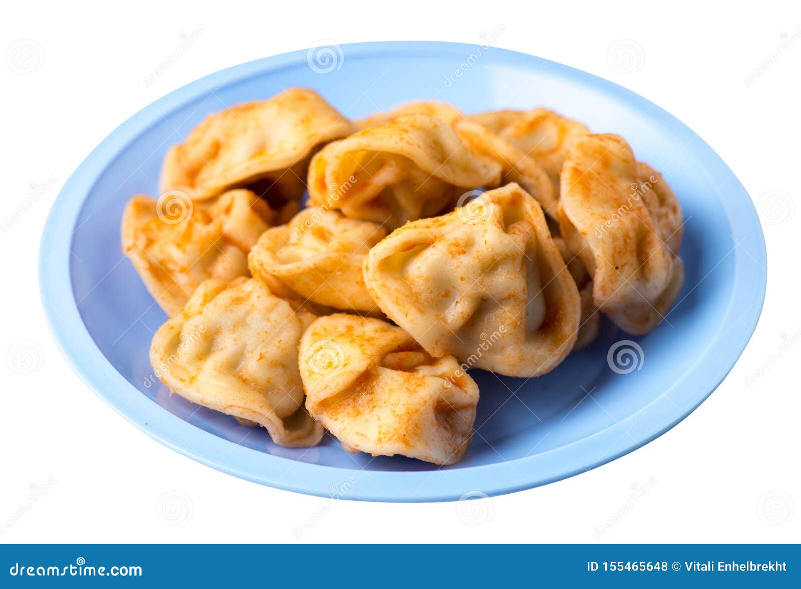 Dumplings on a Plate Isolated on White Background. Dumplings in Tomato ...