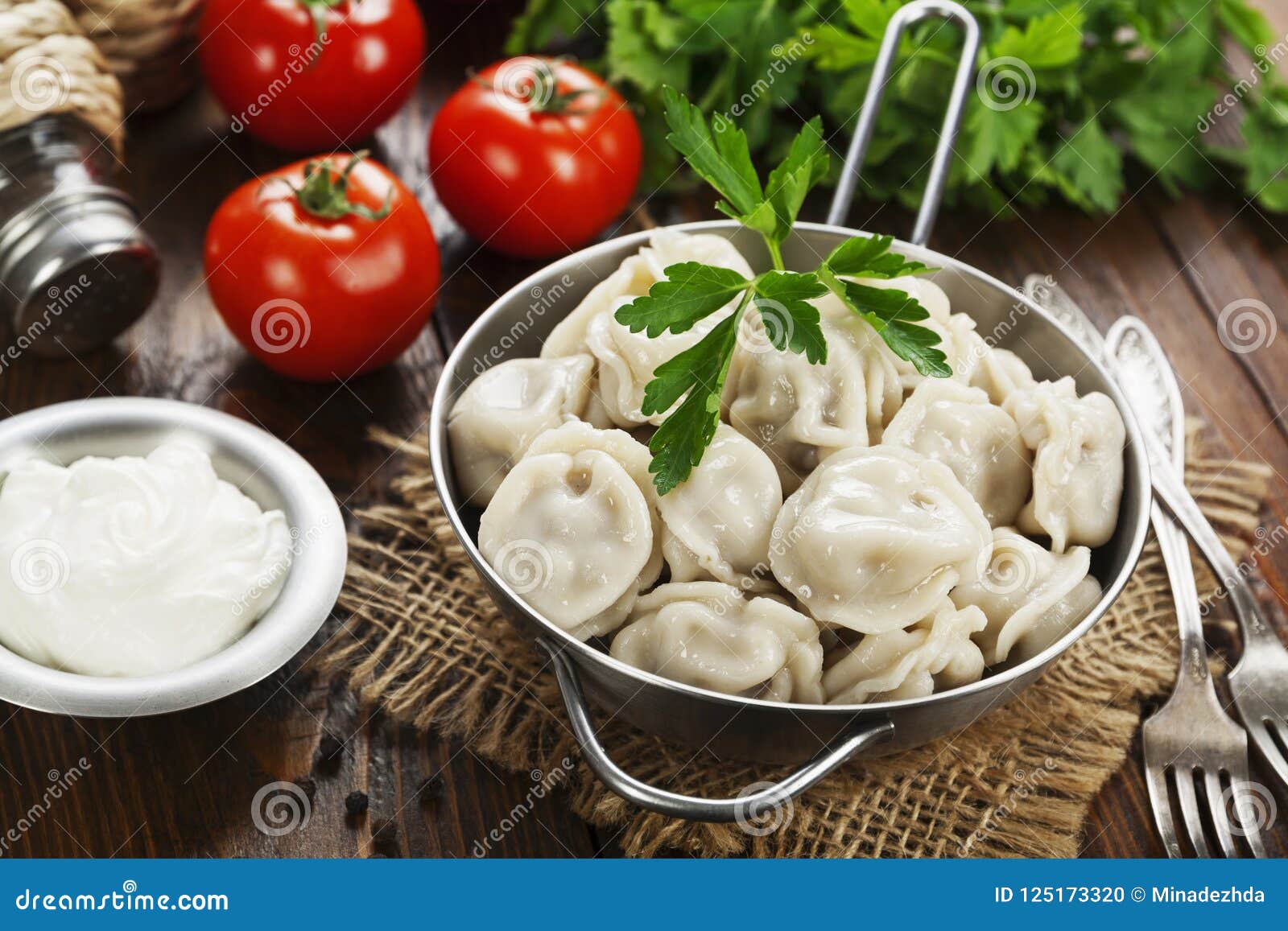 Dumplings in the pot stock photo. Image of cookery, pork - 125173320