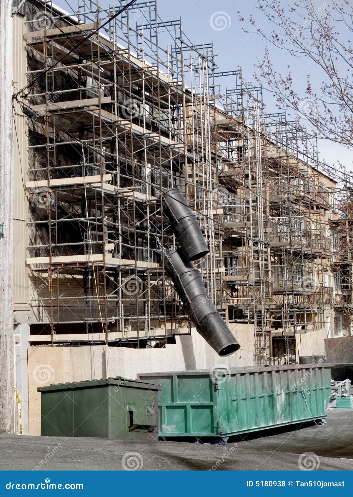 Dumpster stock photo. Image of site, scaffold, renovation - 5180938