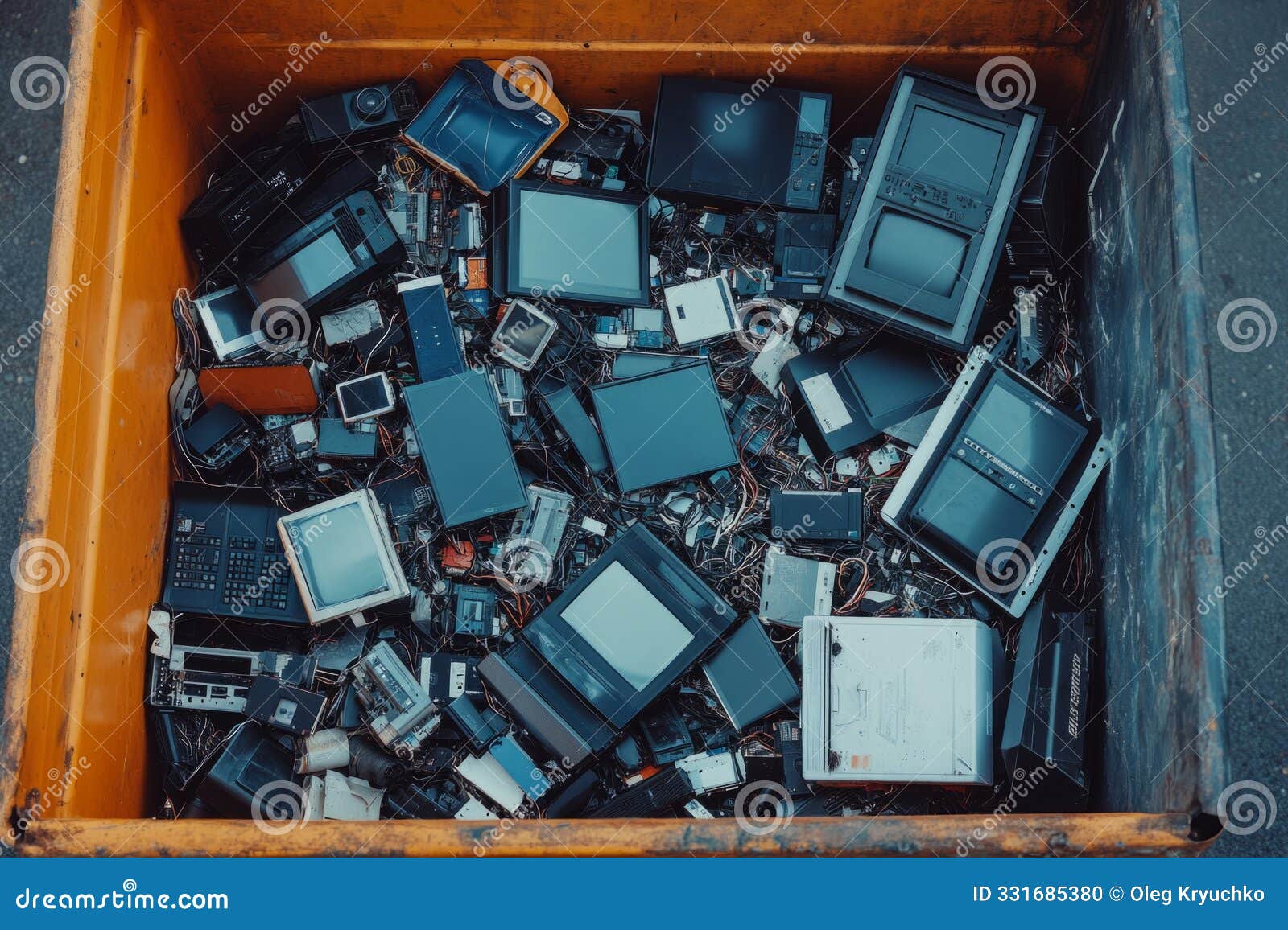 A Dumpster Filled with Old Electronics and Tech Waste. Discover the ...