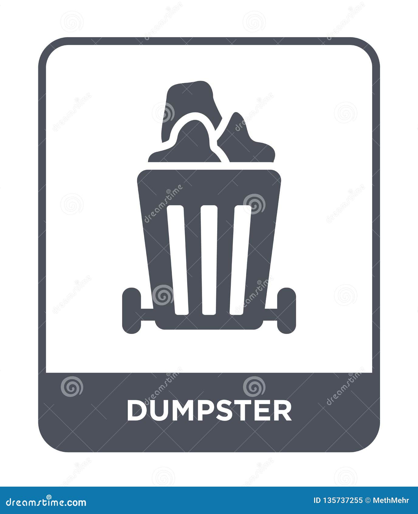 Dumpster Icon in Trendy Design Style. Dumpster Icon Isolated on White ...