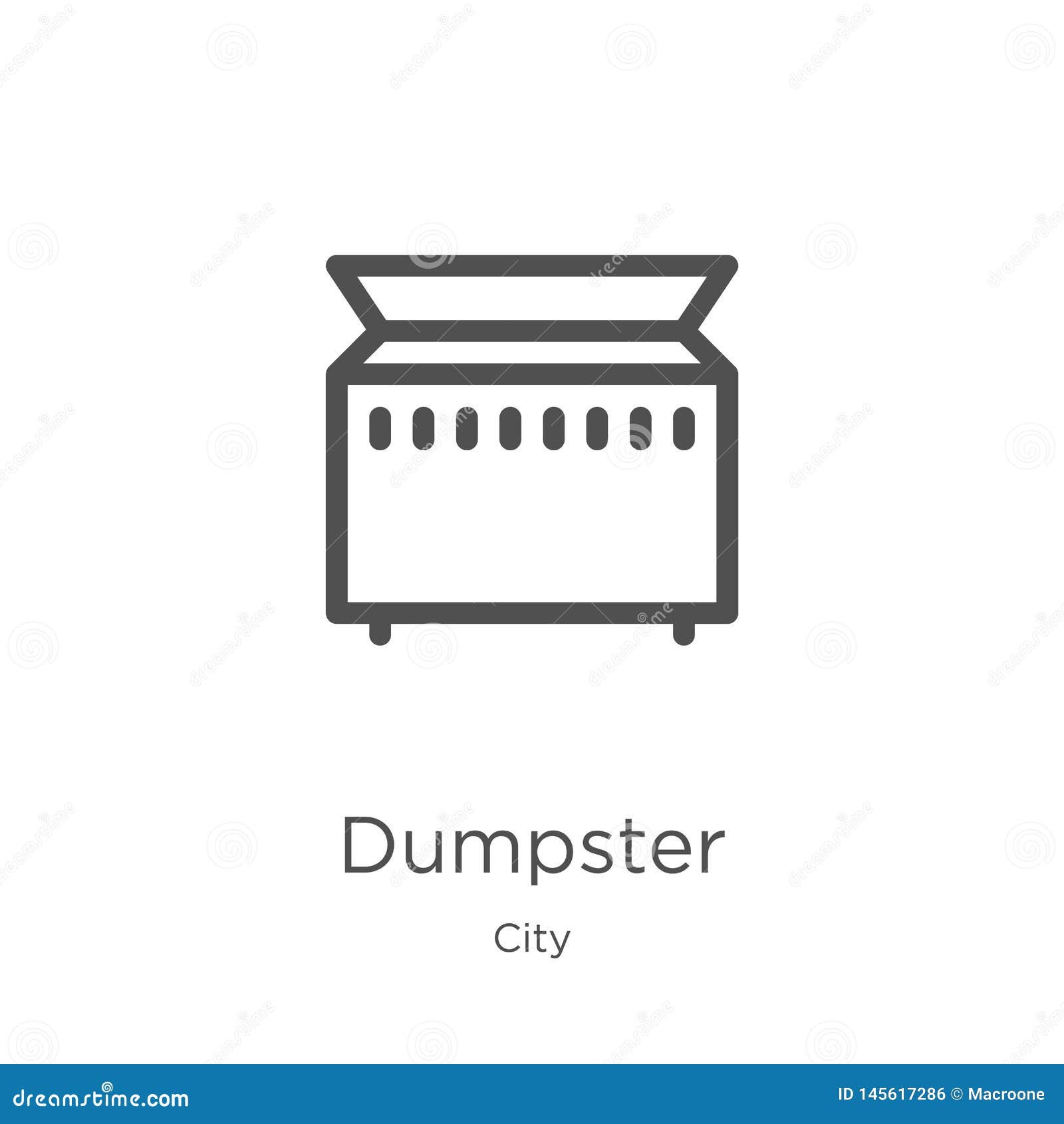Dumpster Icon Vector from City Collection. Thin Line Dumpster Outline ...