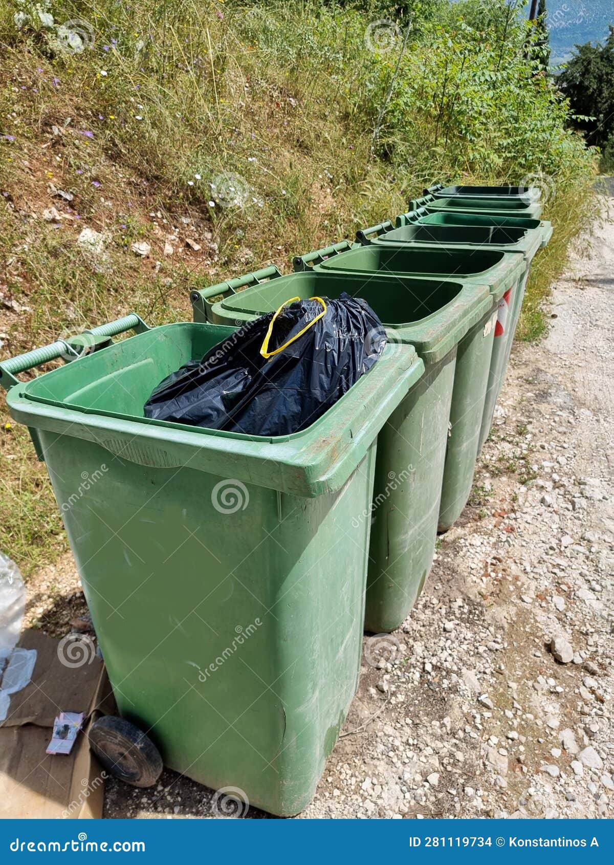 Dumpster Litters Garbage Rubbish Bins Plastic Trash Thrown Stock Photo ...