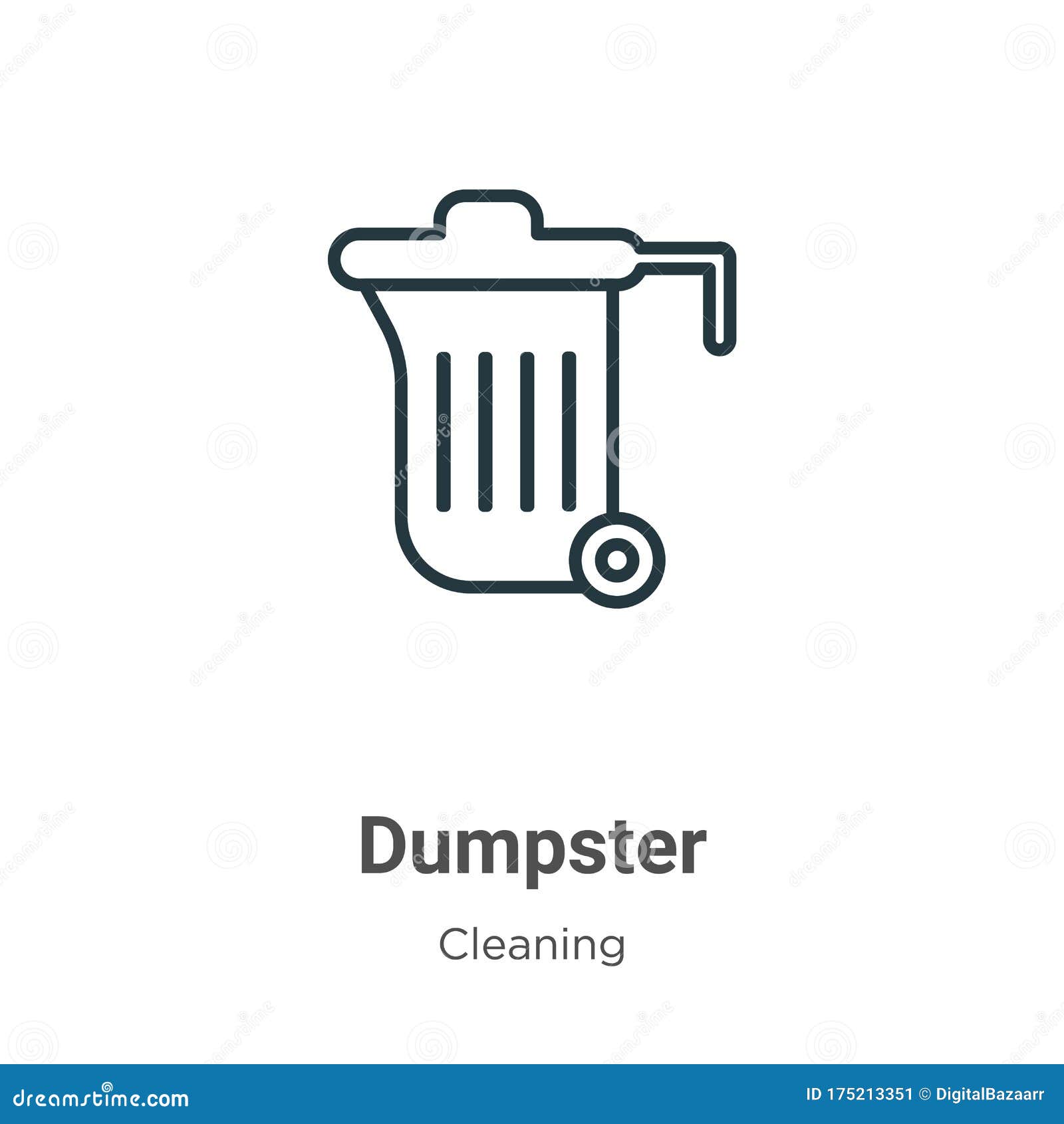 Dumpster Outline Vector Icon. Thin Line Black Dumpster Icon, Flat ...