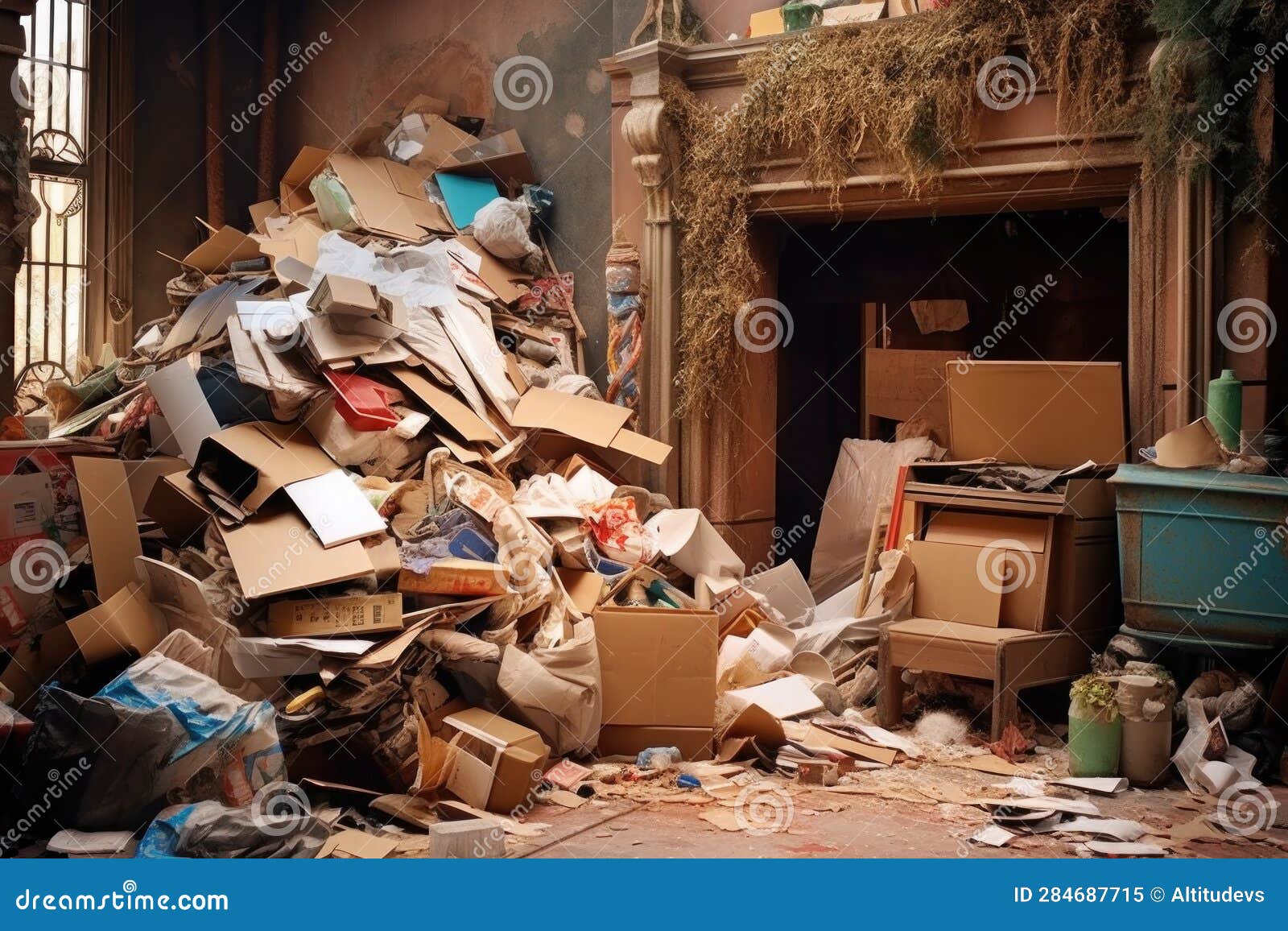 Overfilled Dumpster With Recyclables Mixed In Royalty-Free Stock ...