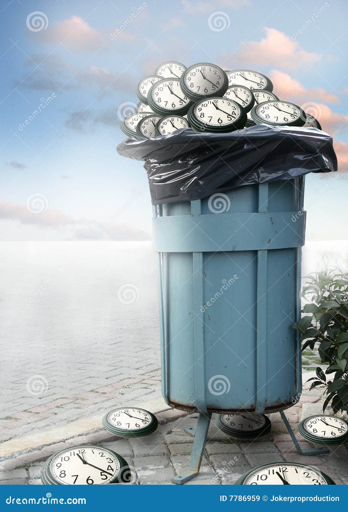 Dumpster and Several Clocks Stock Image - Image of inspiration ...