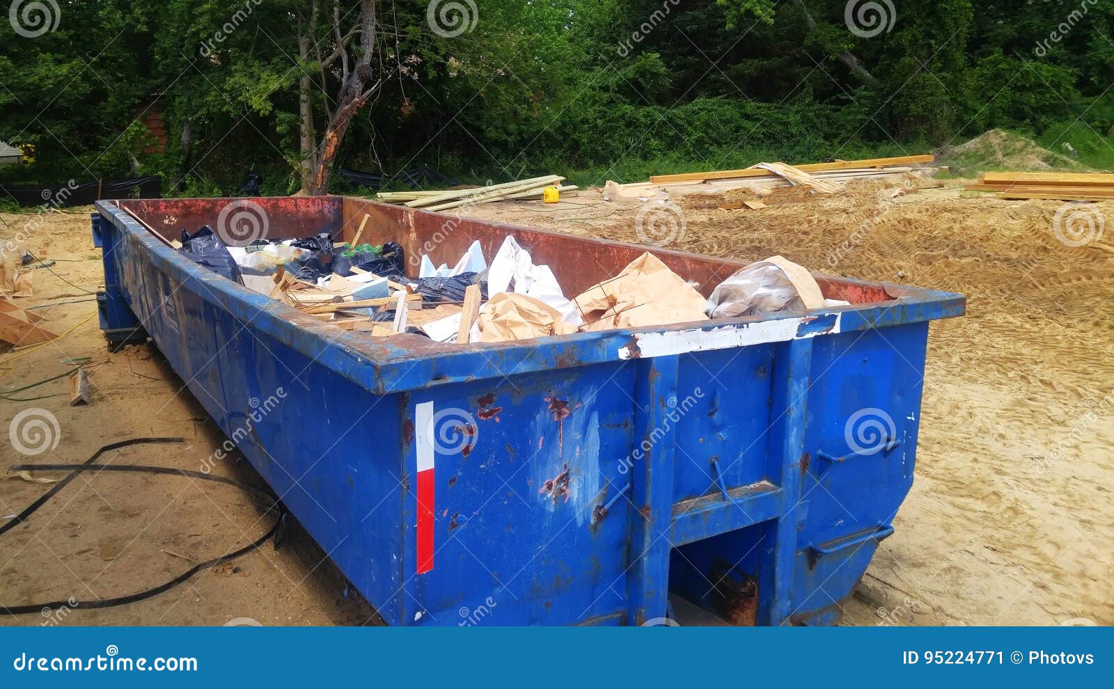 Dumpsters Being Full with Garbage Stock Image - Image of dumpster, dump ...