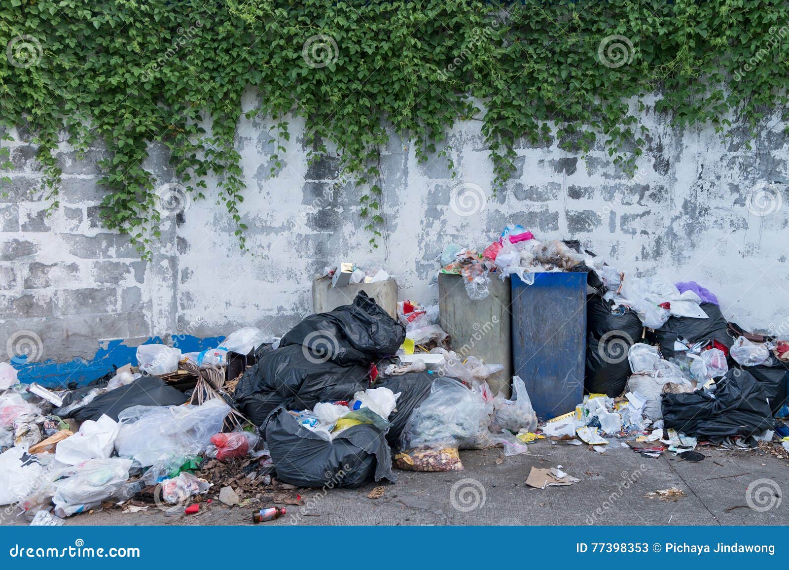 Dumpsters Being Full With Garbage. Overflowing Garbage Bins With ...