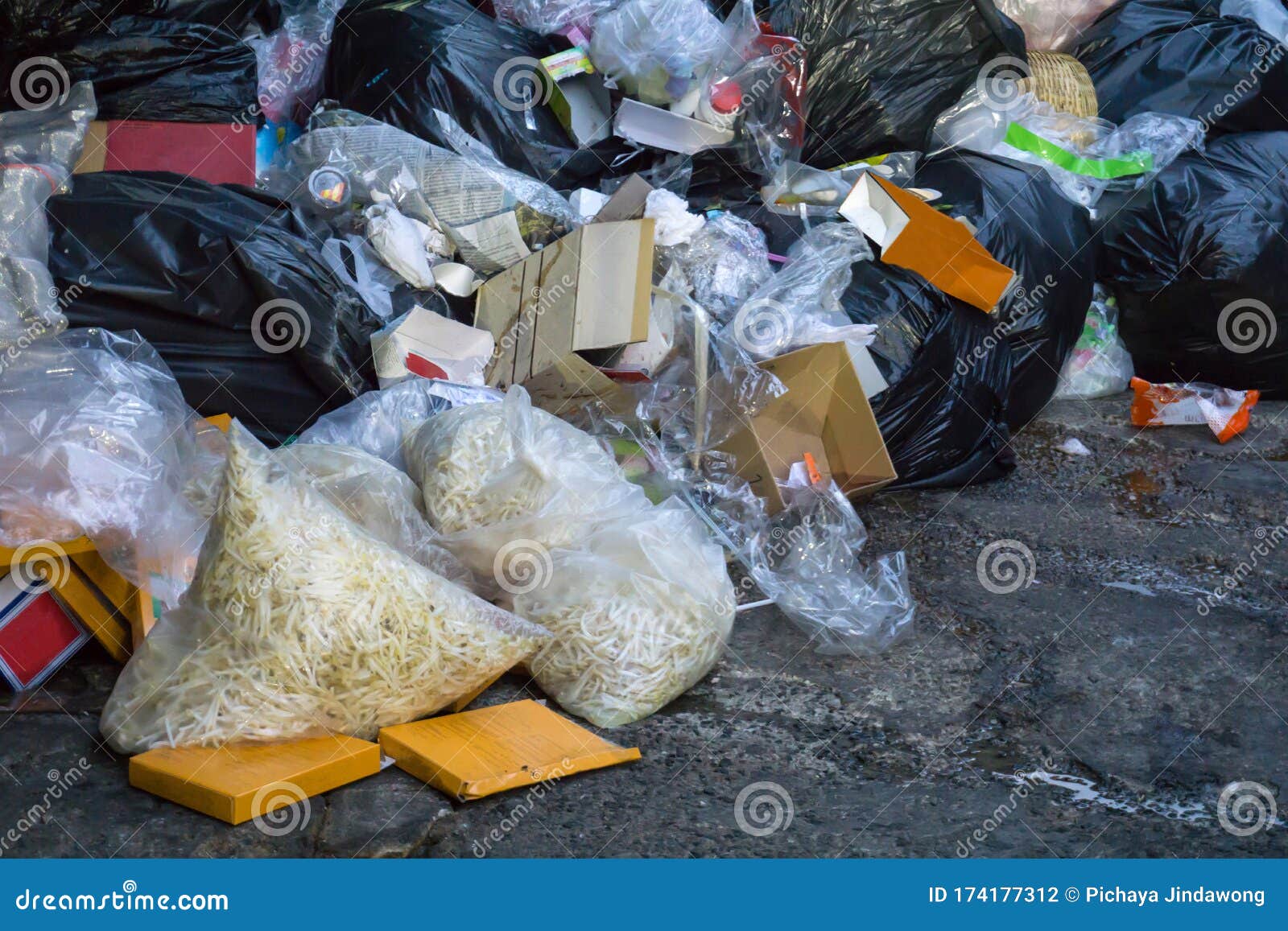 Dumpsters Being Full With Garbage. Overflowing Garbage Bins With ...