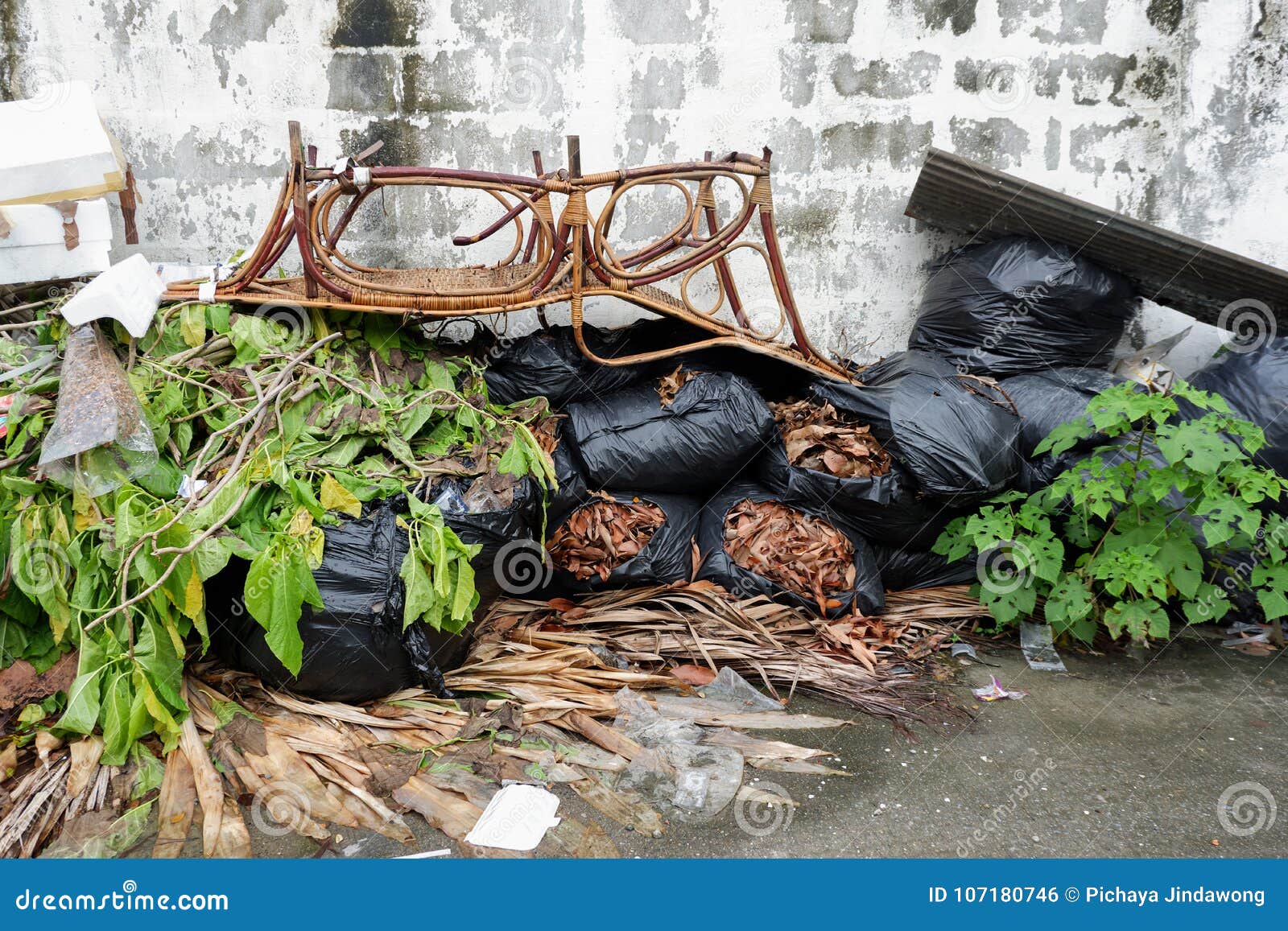 Dumpsters Being Full with Garbage after the Rain Stock Photo - Image of ...