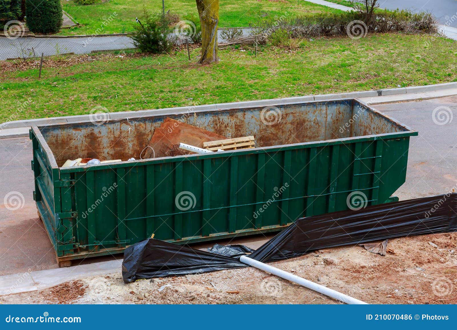 Dumpsters Construction Garbage a Wood Frame Structure of House Under ...